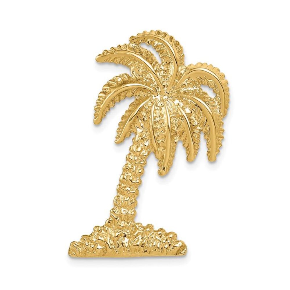 14k Yellow Gold Palm Tree Slide - Gem